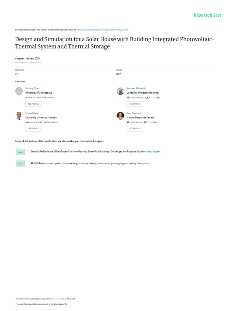 Design and Simulation For A Solar House With Build | PDF