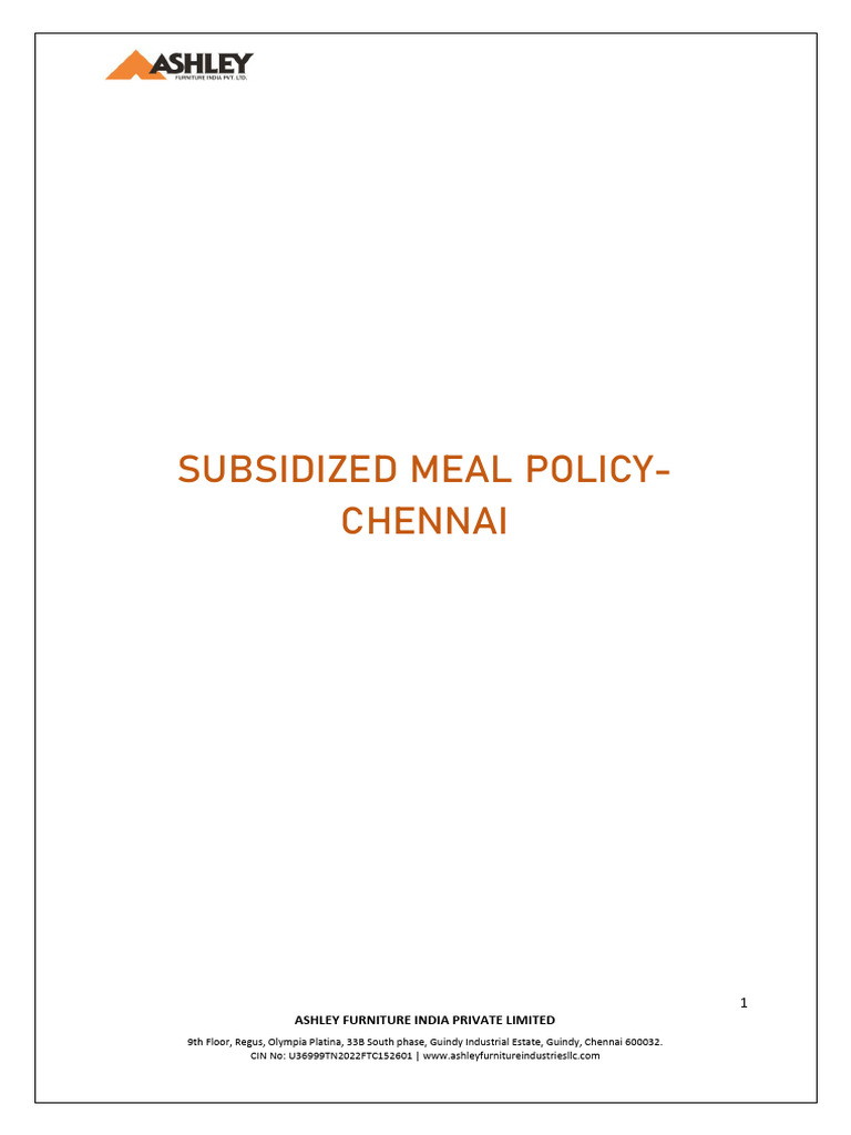 Subsidized Meal Policy | PDF | Economies
