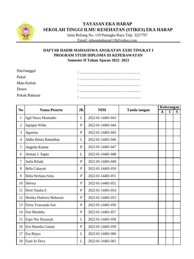 Format Absen Offline 2b-3 | PDF
