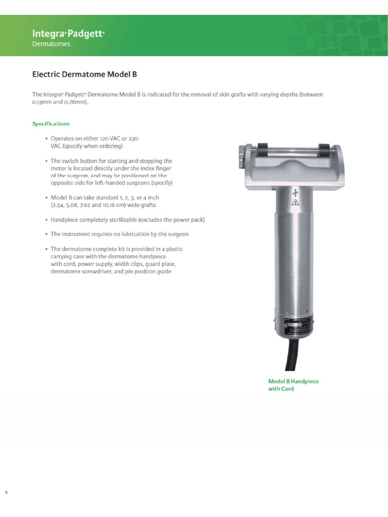 Padgett Dermatome 4 Inch | PDF