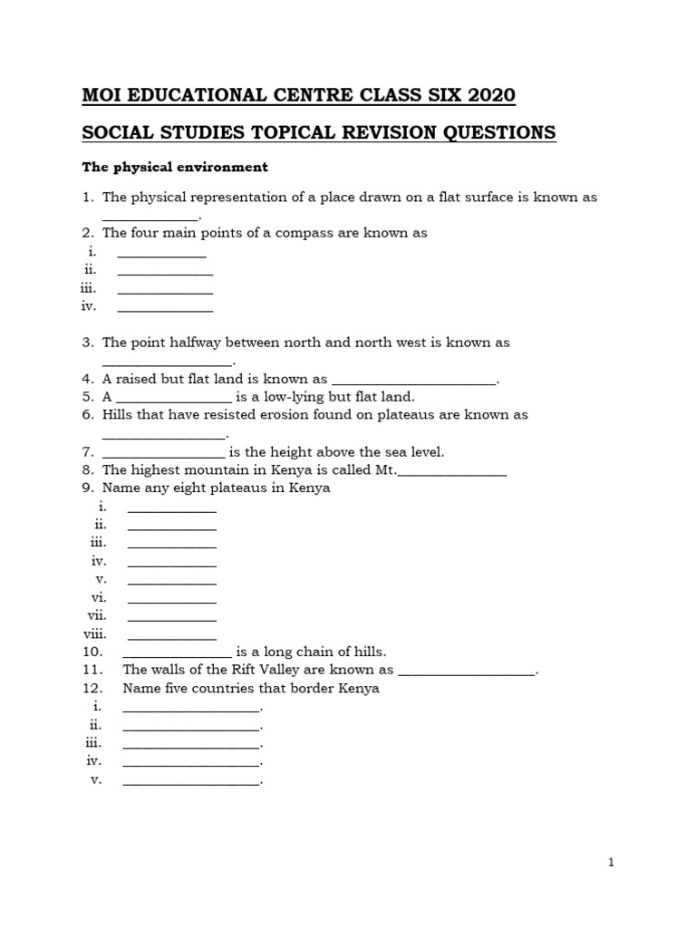 Grade 6 Social Studies Corona Quarantine Edition | PDF
