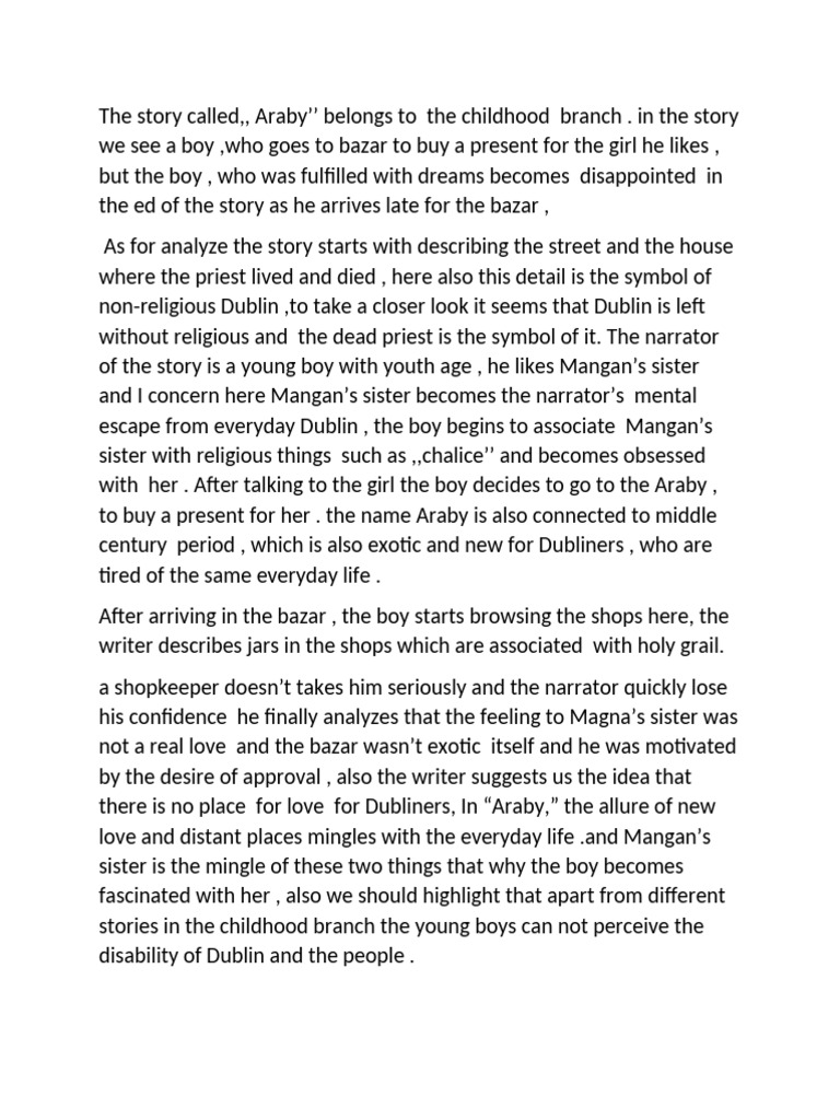 Araby | PDF | General Fiction