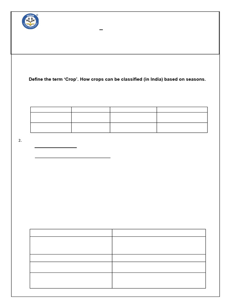 Class 8 Sci CH - 1 Crop Notes | PDF | Fertilizer | Soil