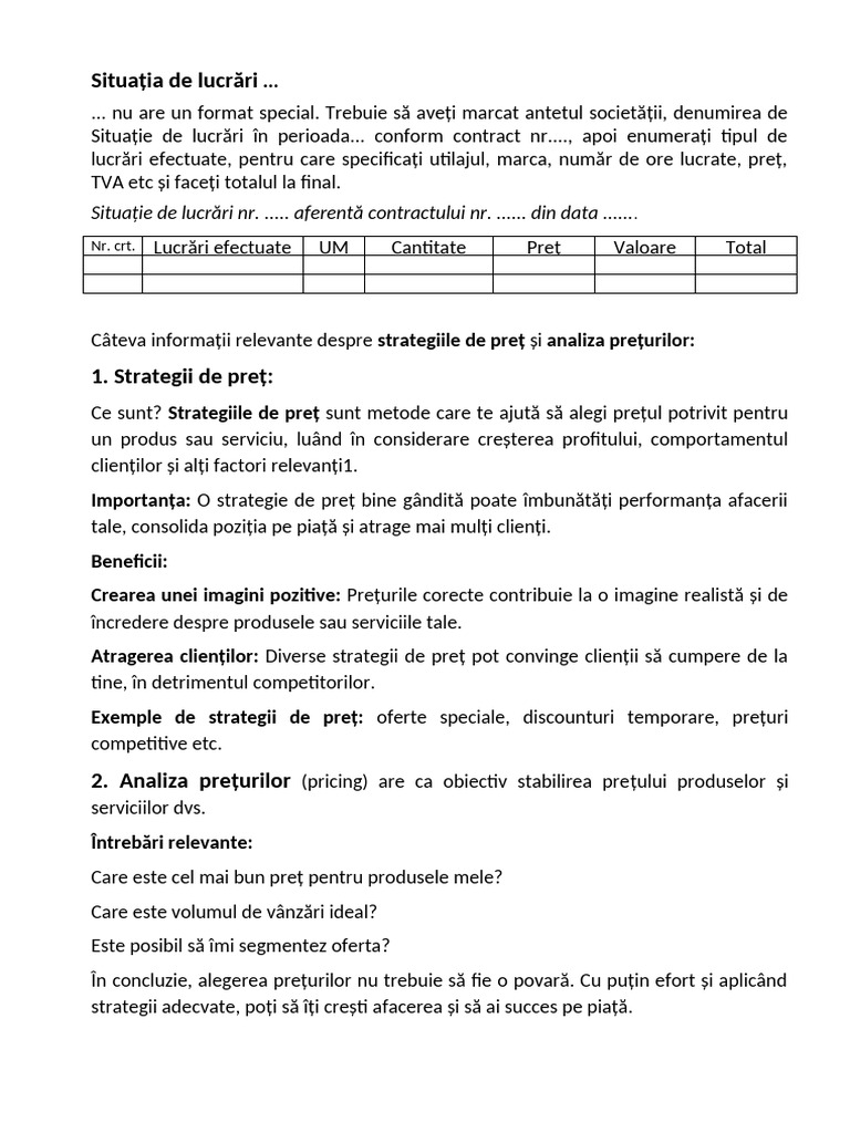 Structura Deviz de Lucrari in Constructii | PDF