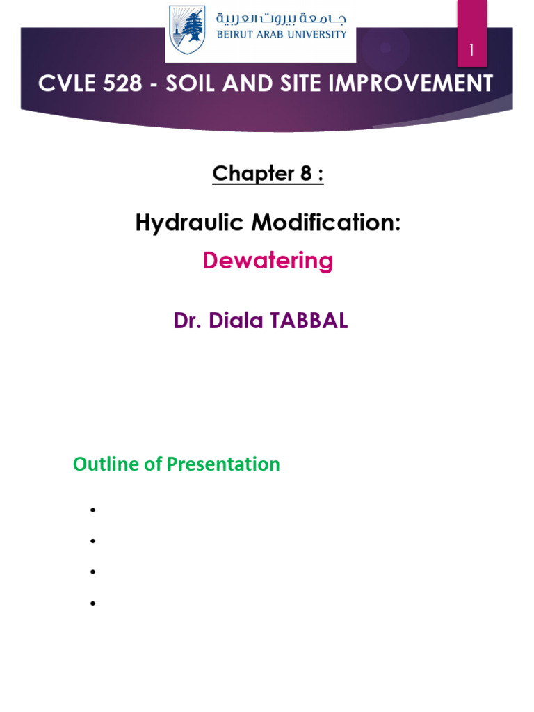 Lecture 8 - Dewatering | PDF