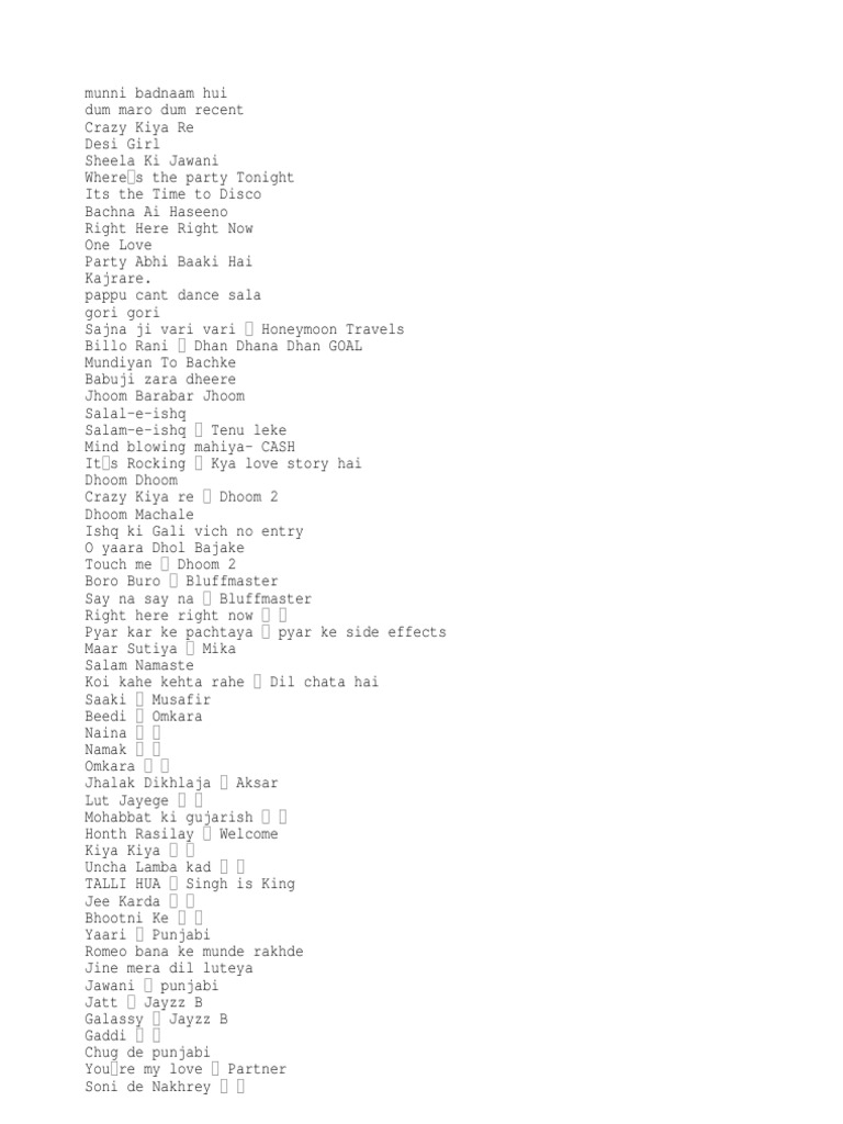 Song List | PDF
