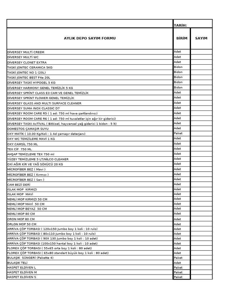 Sayim Li̇stesi̇ | PDF