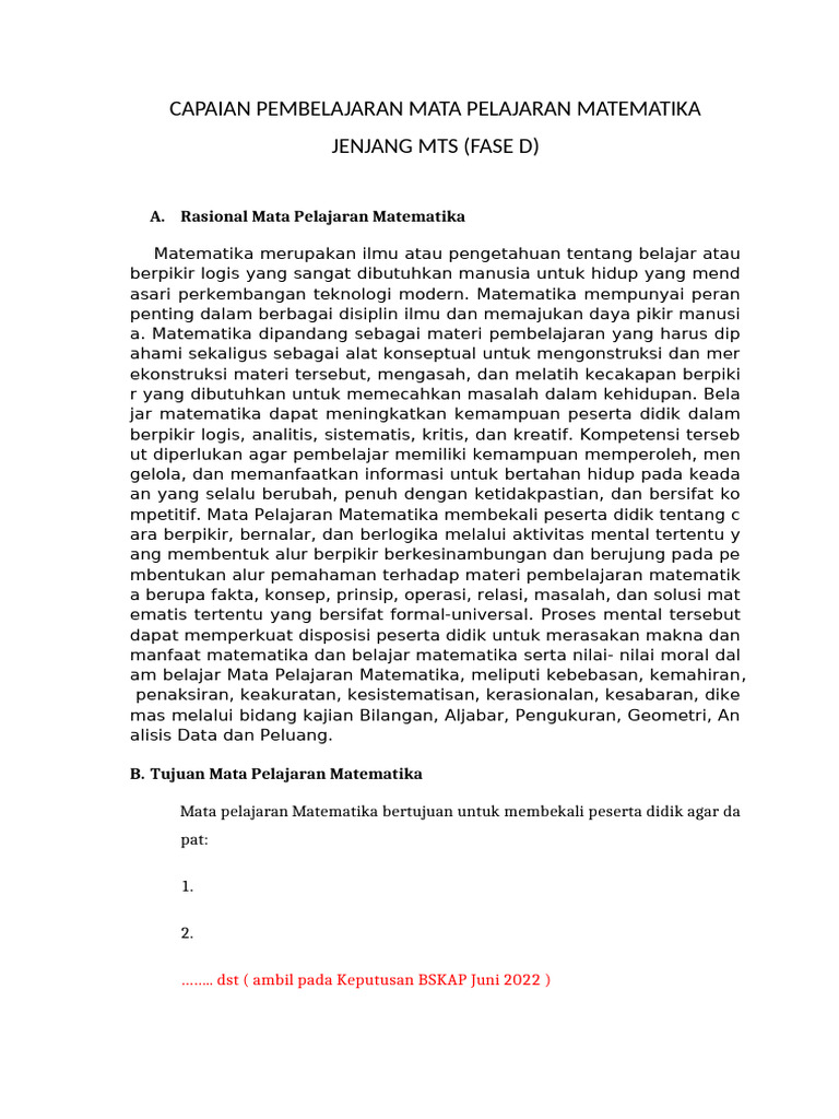 Cp-Tp-Atp MTK Fase D (Praktek) | PDF