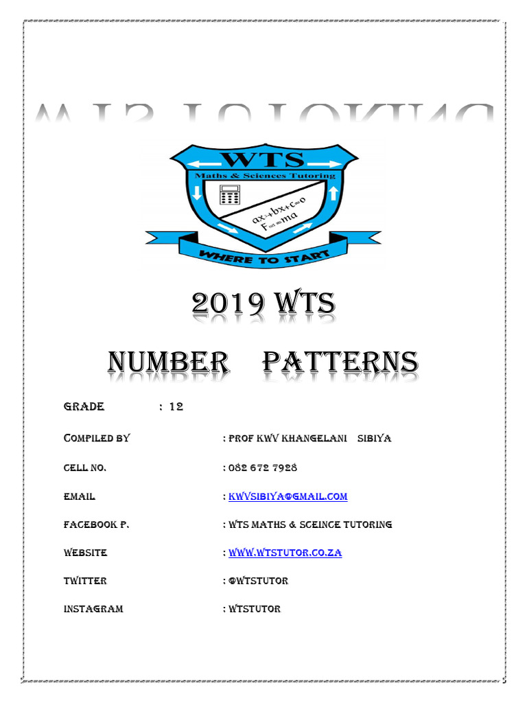 2019 WTS Number Patterns PDF | PDF
