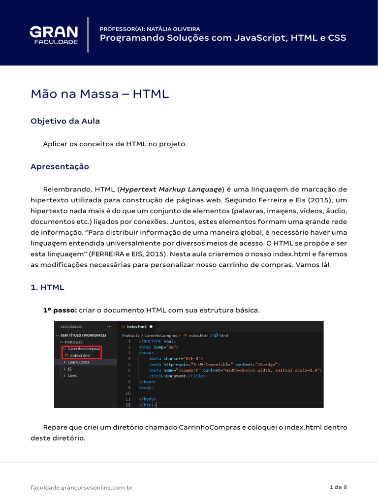 Apostila - Mão Na Massa - HTML | PDF