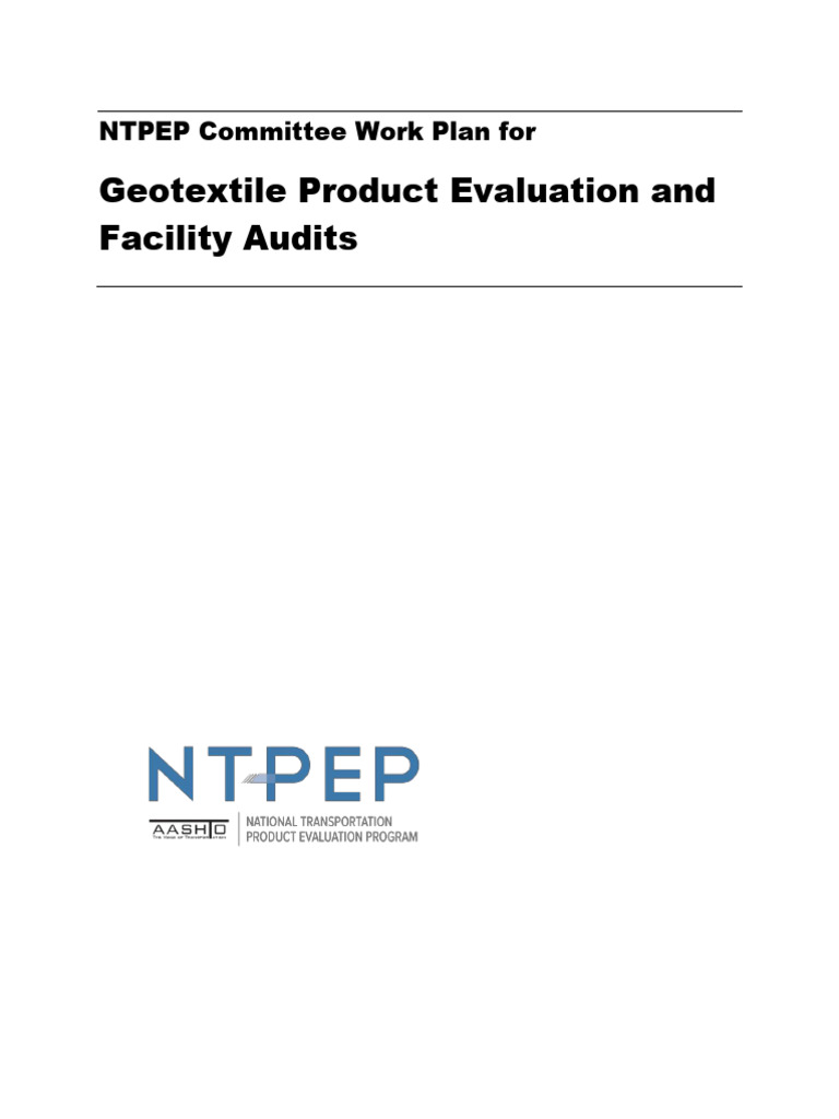 NTPEP GTX Work Plan 18-01 | PDF