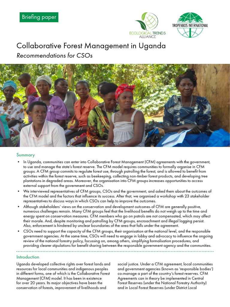 Briefing Paper Collaborative Forest Management Uganda | PDF
