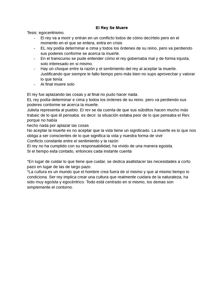 El Rey Se Muere | PDF
