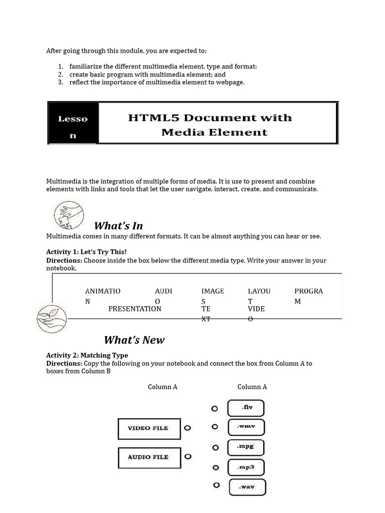 Lesson 16 Media Elements | PDF