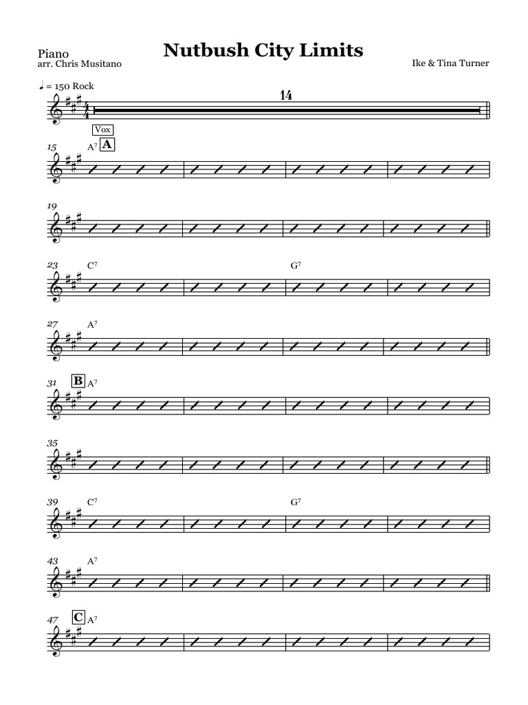 Nutbush City Limits - Piano | PDF