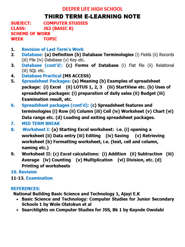 Js2 Computer 3rd Term | PDF