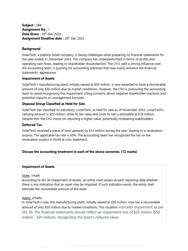 SBR Scenarios per PwC Guidelines | PDF | Fair Value | Income Statement