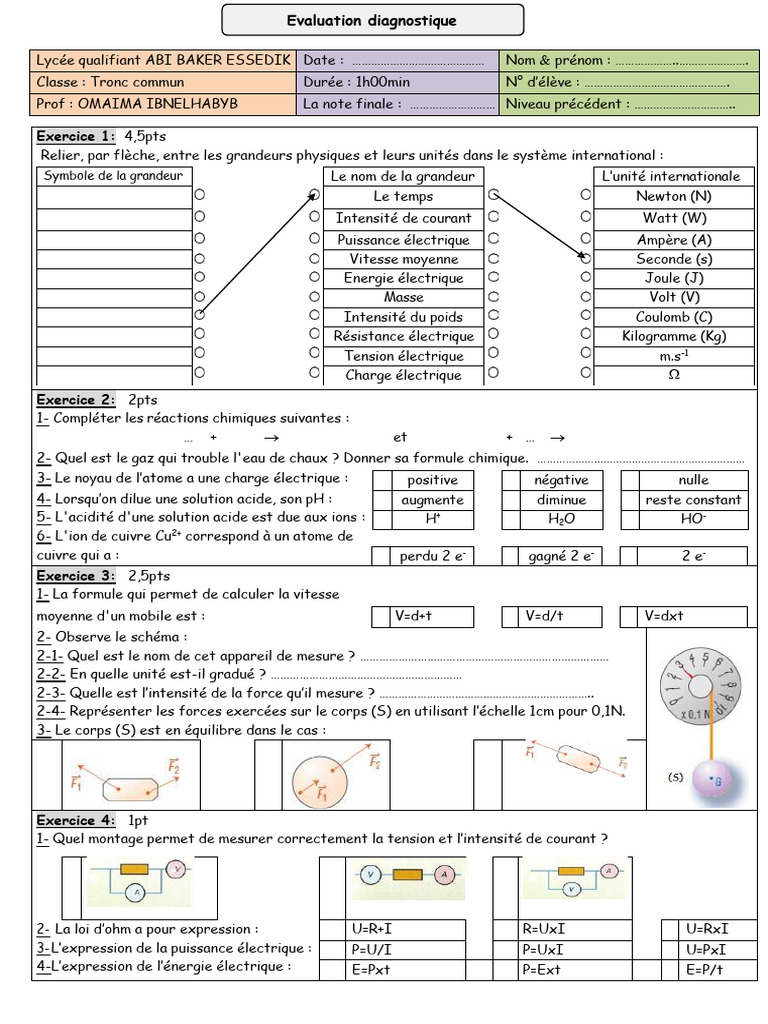 Test Diagnostique TC | PDF