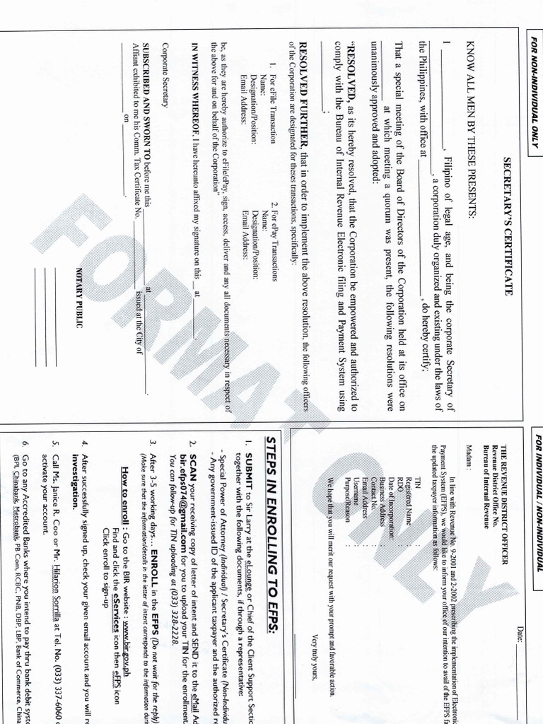 Format For Efps Application | PDF