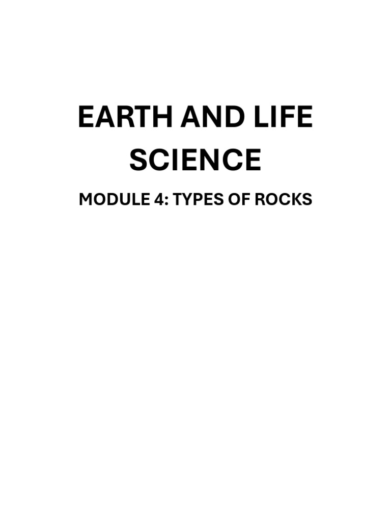 Earth and Life Science Module 4 | PDF