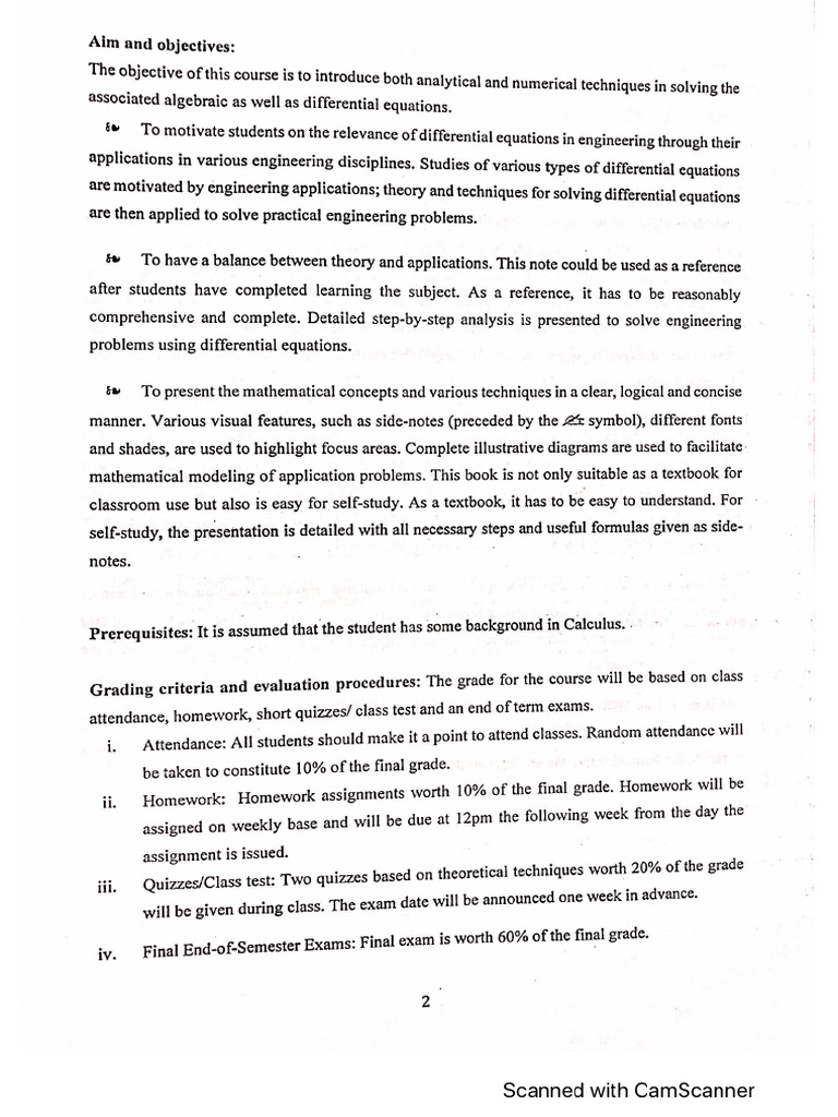 Differential Equations Handout Pdf