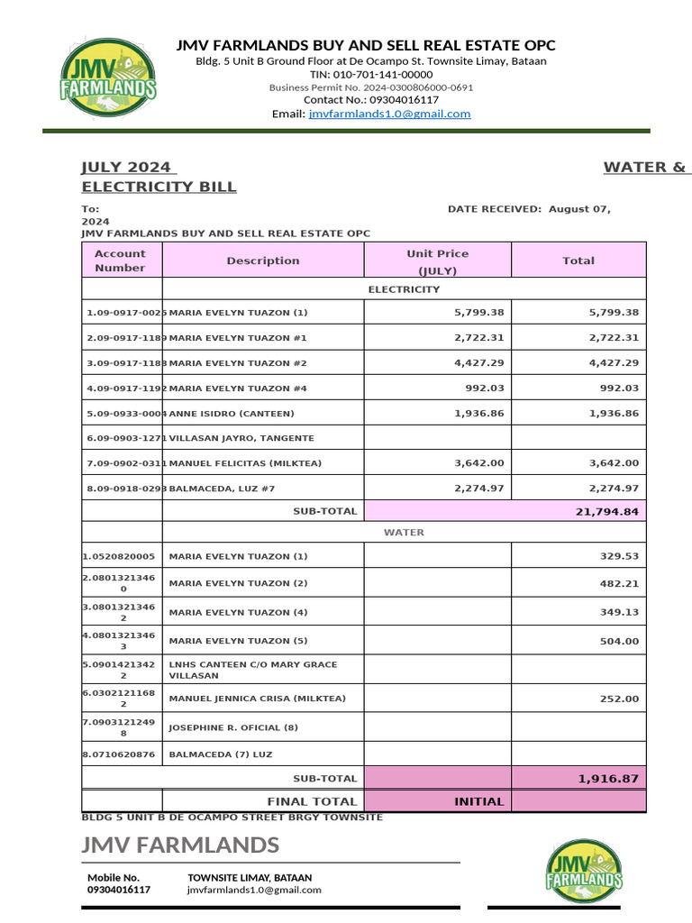 July 2024 Bill | PDF