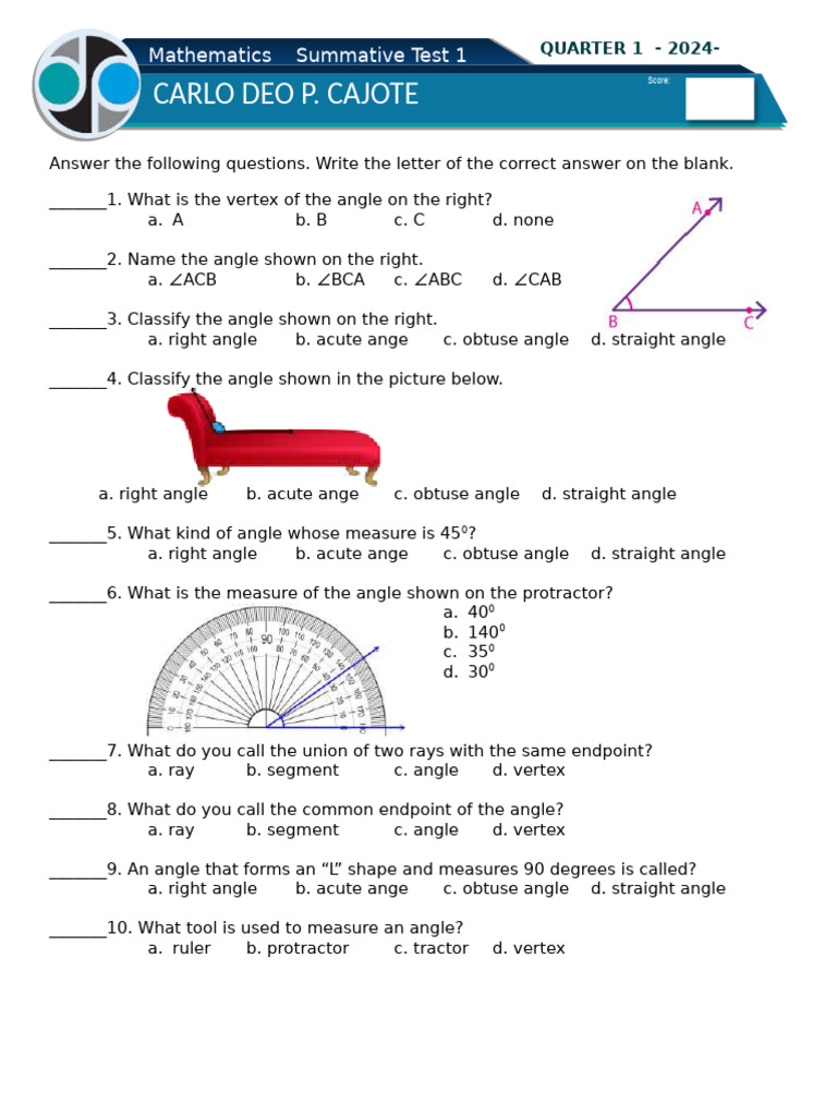 Mathematics Q1 SAMPLE01 | PDF