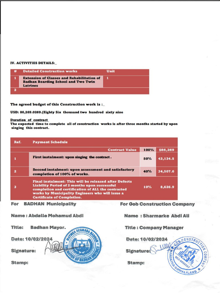 Badhan Contract | PDF