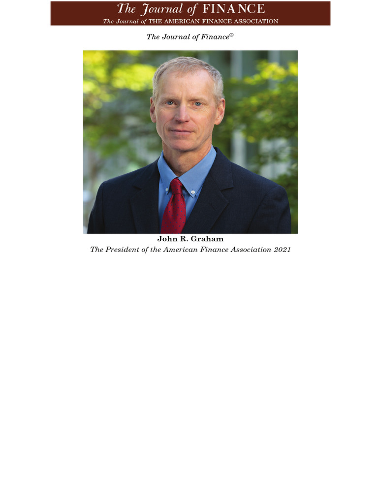 The Journal of Finance - 2022 - GRAHAM - Presidential Address Corporate ...