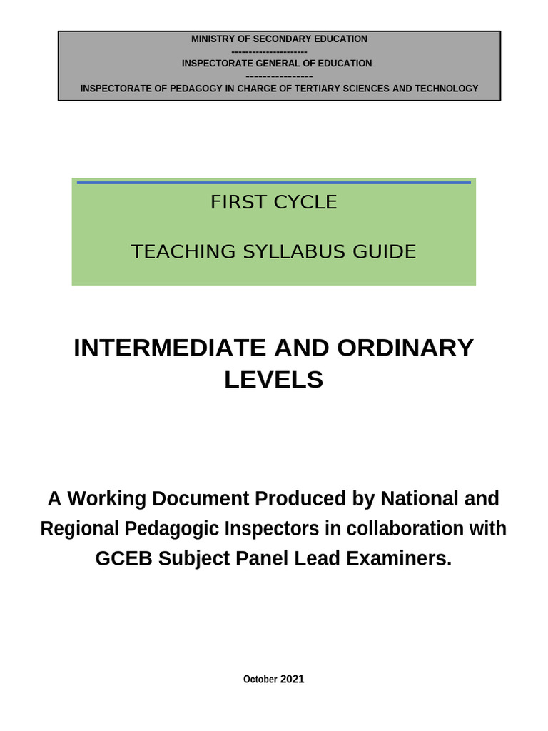 2021 TST First Cycle Teaching Guide | PDF