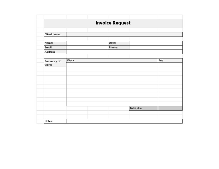 FMX Invoice Request Template | PDF