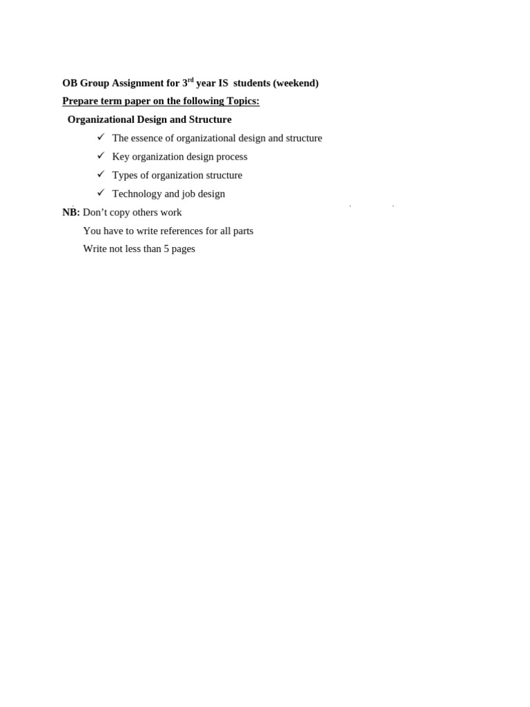 OB Group Assignment | PDF