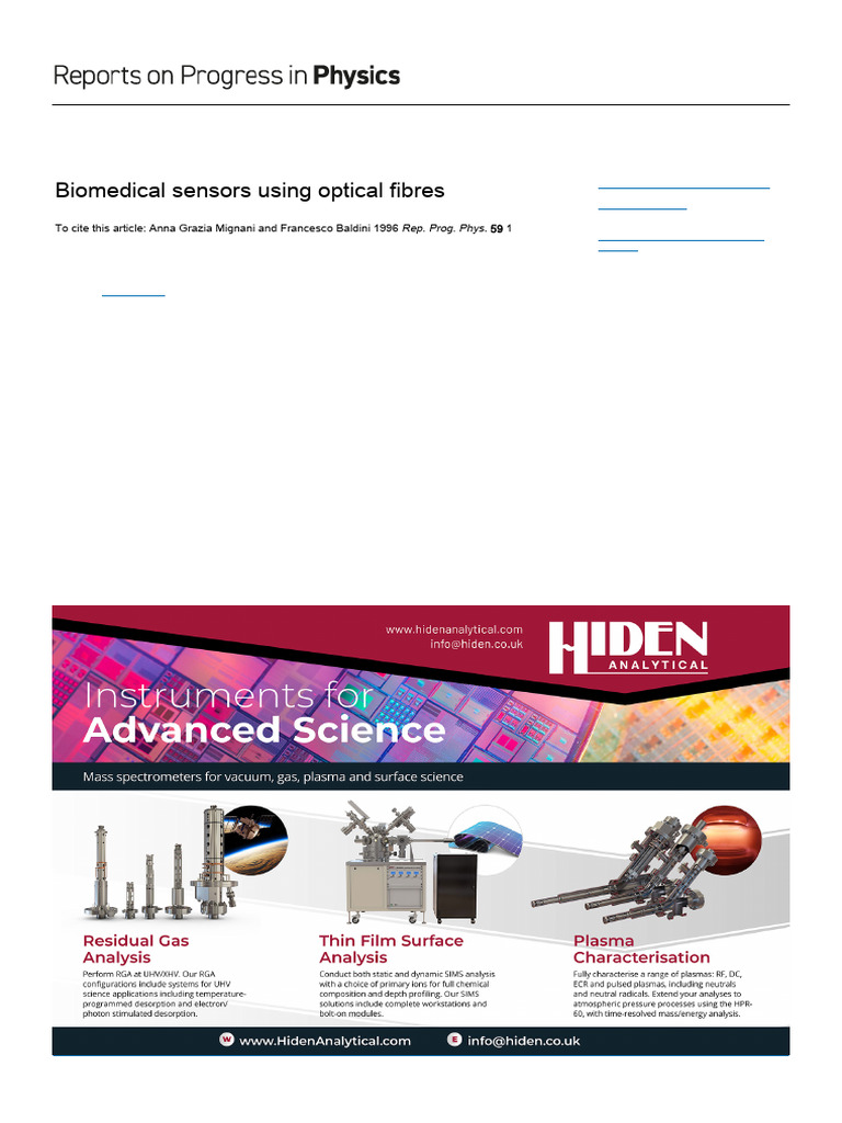 Anna Grazia Mignani 1996 Rep. Prog. Phys. 59 1 | PDF