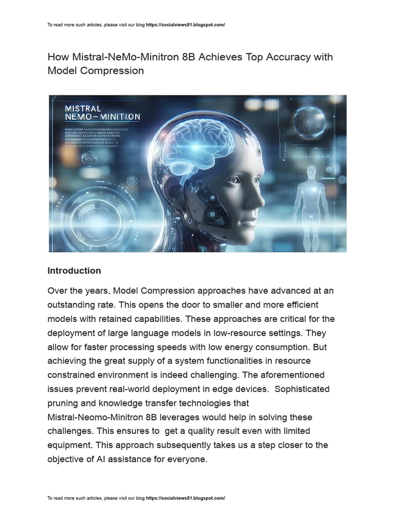 How Mistral-NeMo-Minitron 8B Achieves Top Accuracy With Model Compression | PDF | Artificial ...