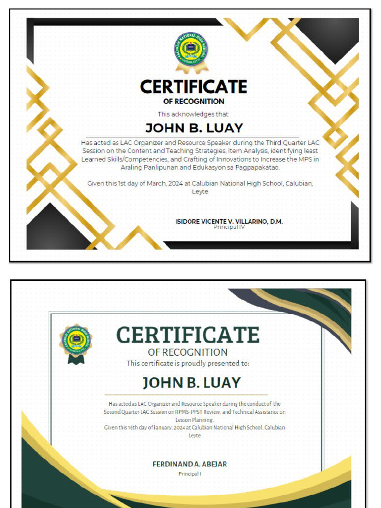 Certificates For Slac | PDF