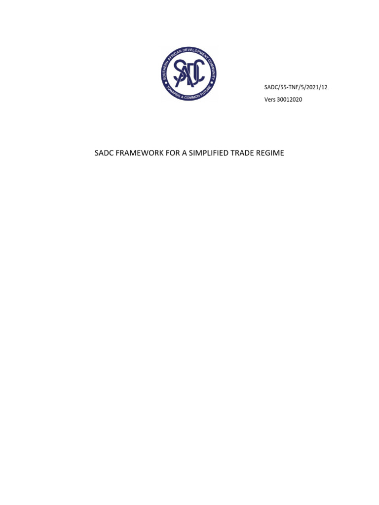 Sadc STR Framework Guidelines | PDF