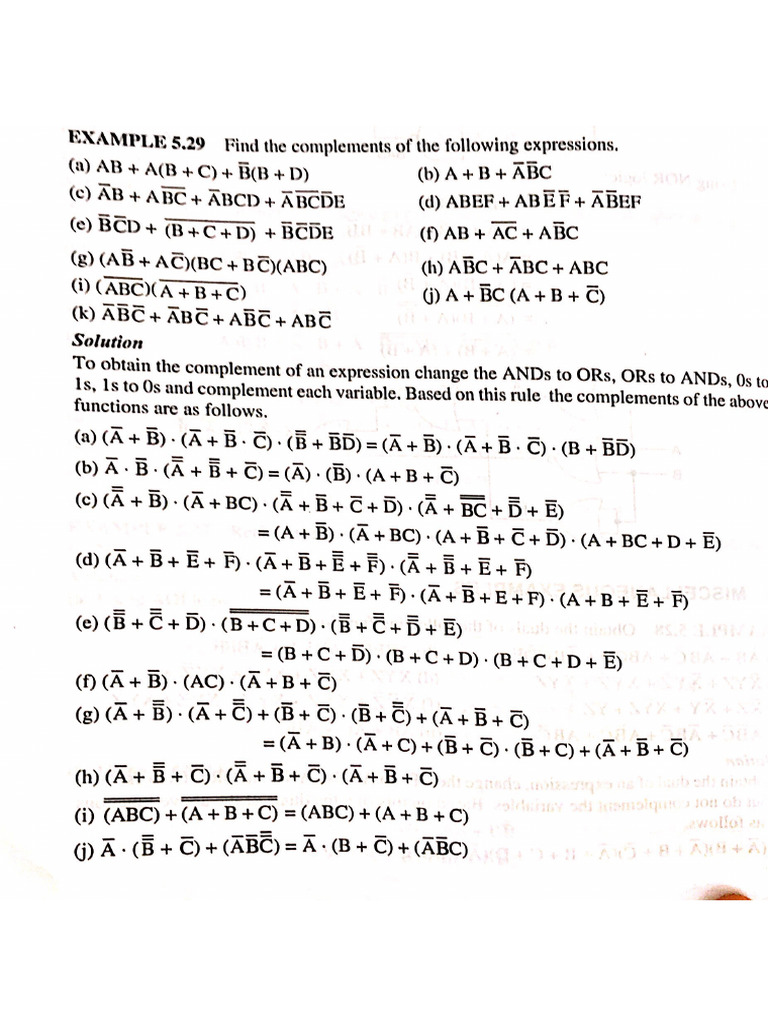Unit 1 - Demorgan's Theorem Solved Examples | PDF