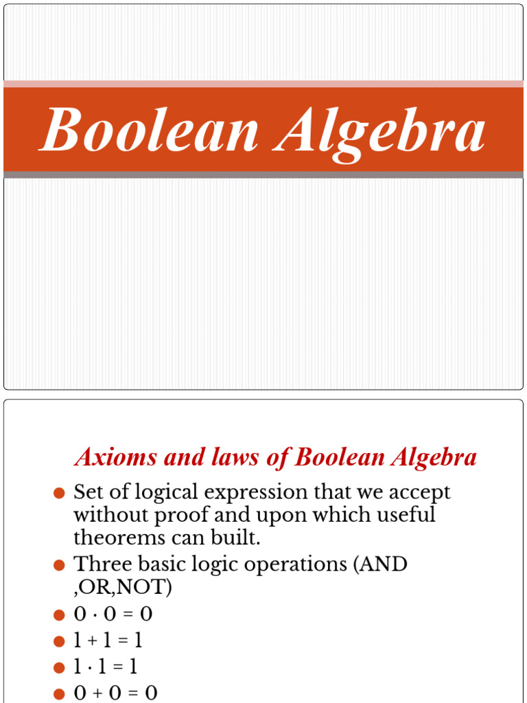 Unit 1_ Boolean Algebra | PDF
