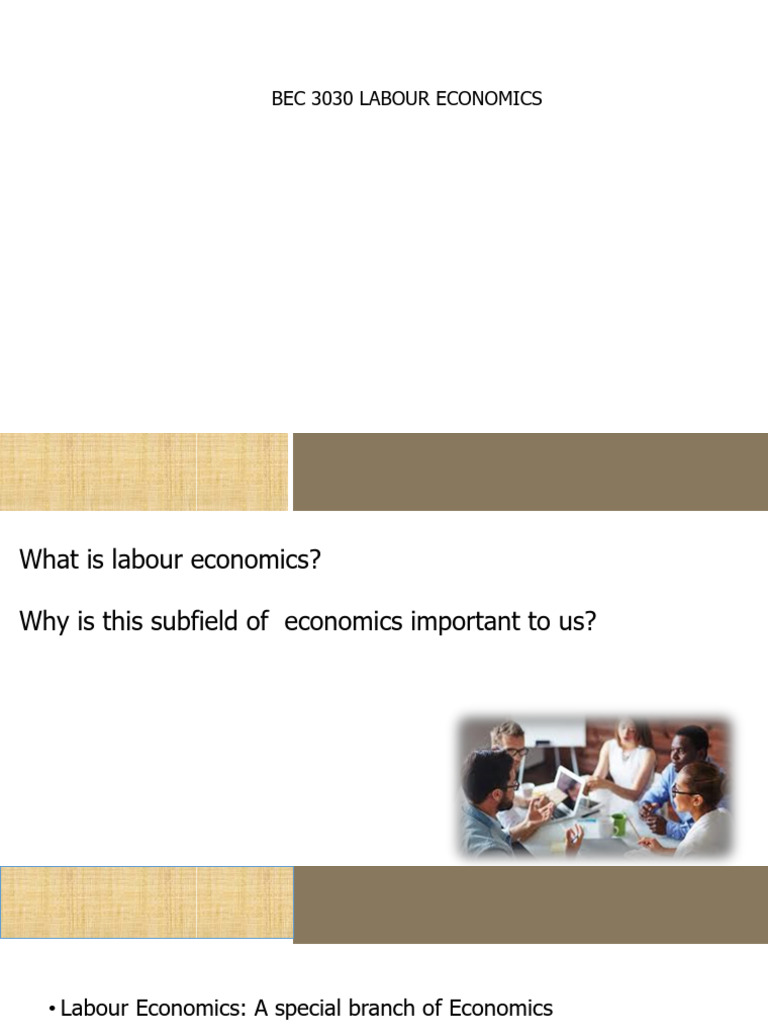 Lecture 1 Introduction To Labour Economics Pdf Labour Economics