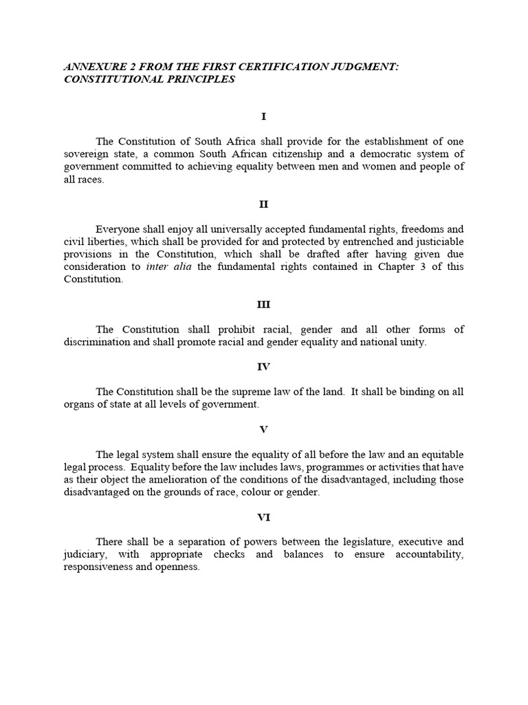 34 Constitution Principles - ANNEXURE 2 FROM THE FIRST CERTIFICATION ...