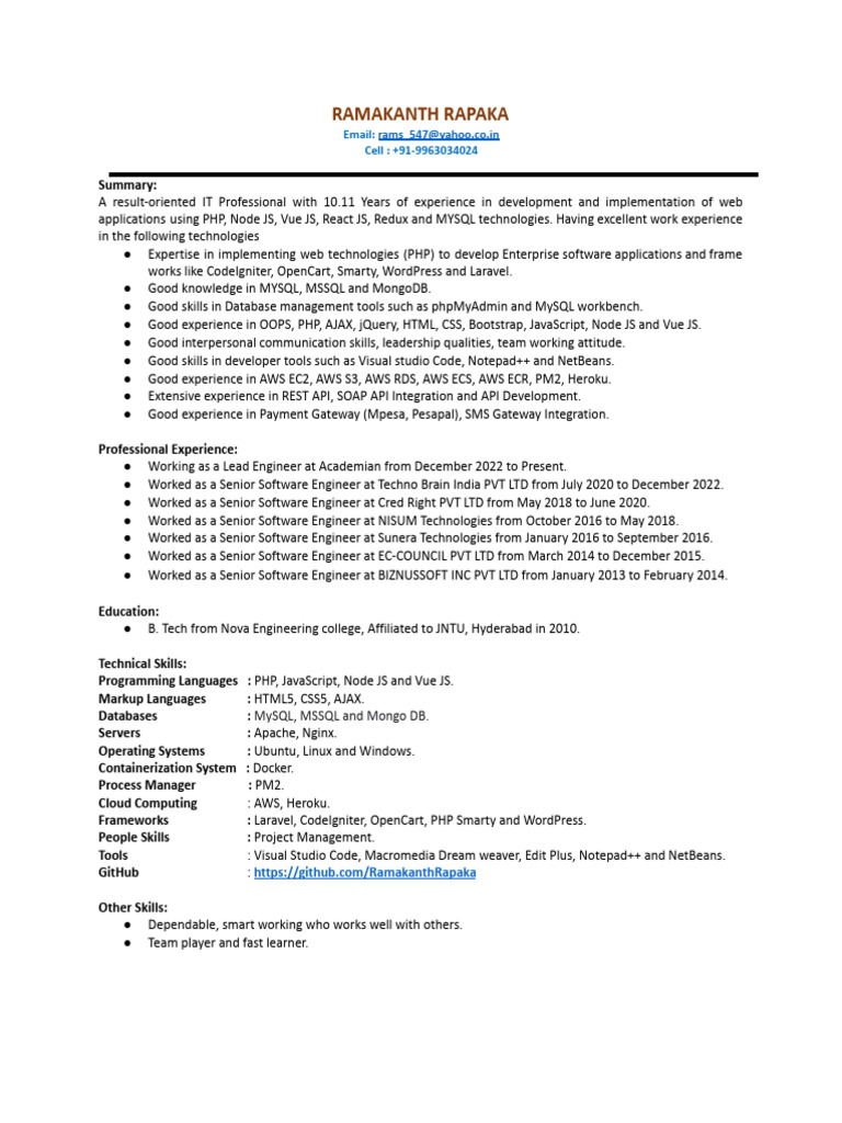Ramakanth Rapaka | PDF