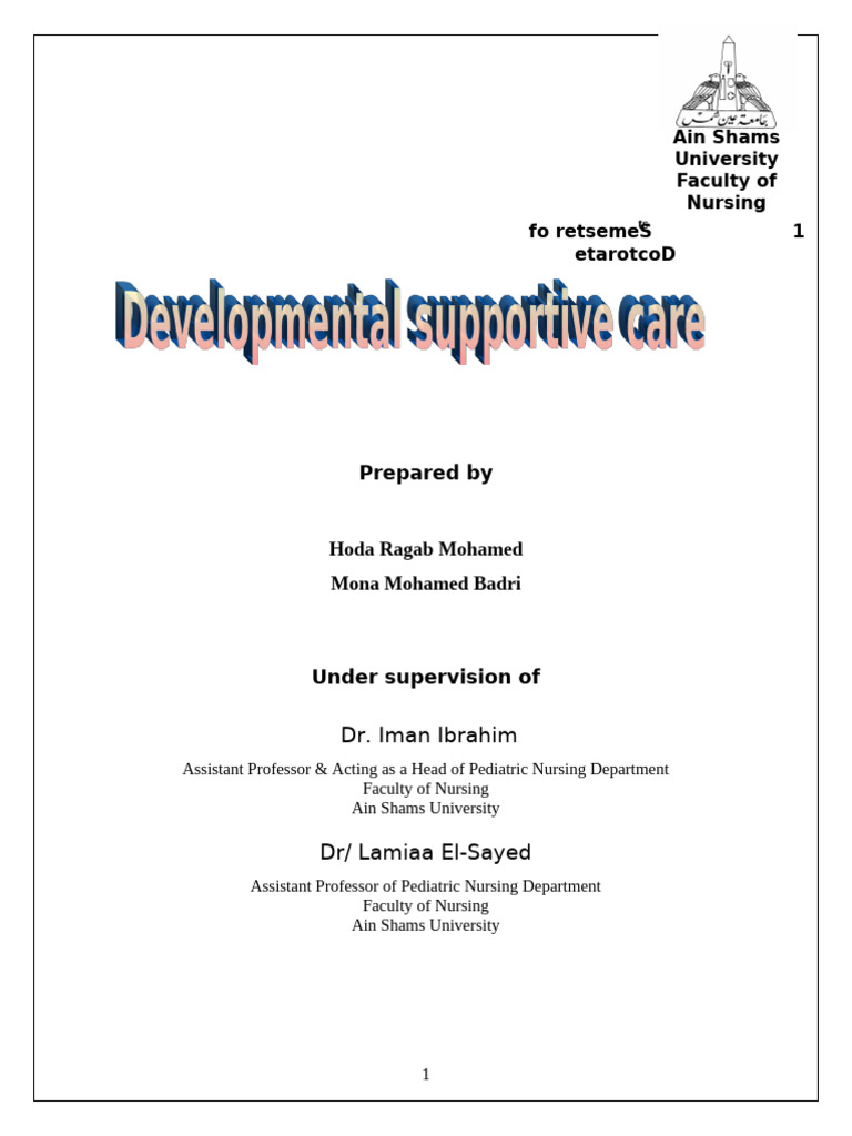Developmental Supportive Care | PDF