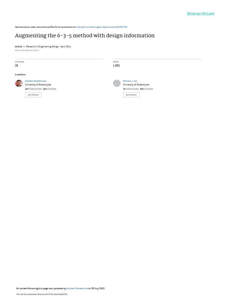 Augmenting The 6-3-5 Method With Design Informatio | PDF | Information | Concept
