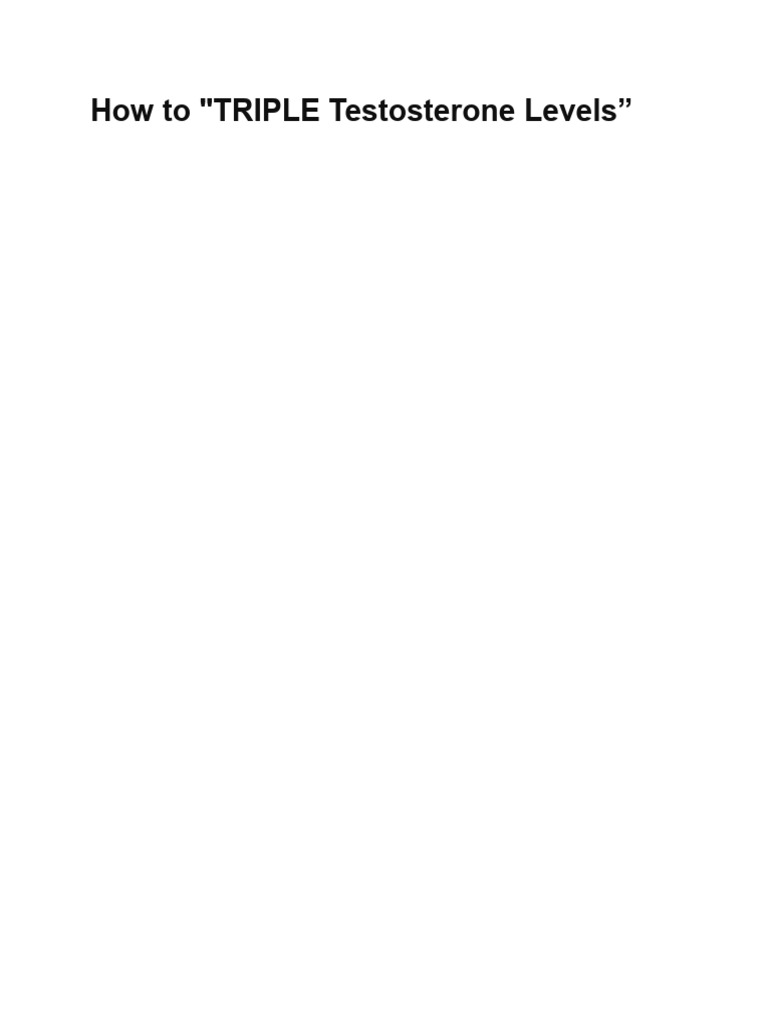 How To TRIPLE Testosterone Levels | PDF