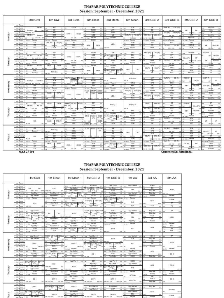 Timetable W.E.F. 27 Sep | PDF