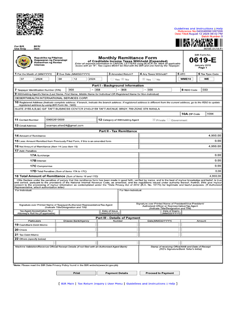 DISC 0619E JULY 2024 FORM 2nd QTR | PDF