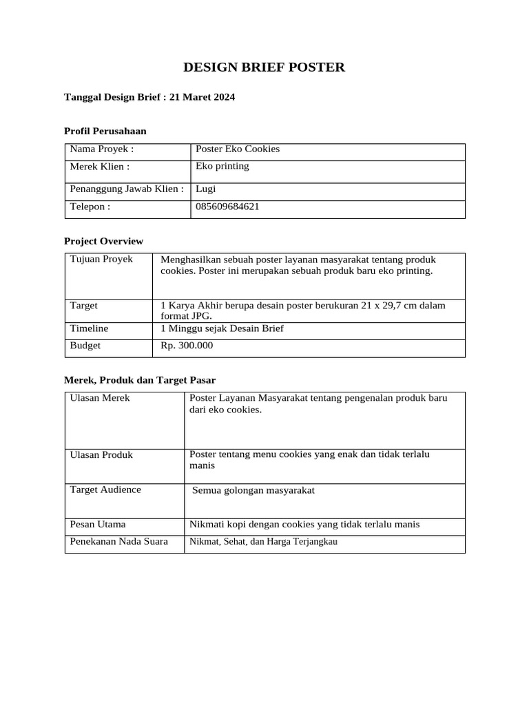 Desain Brief Poster 1 | PDF