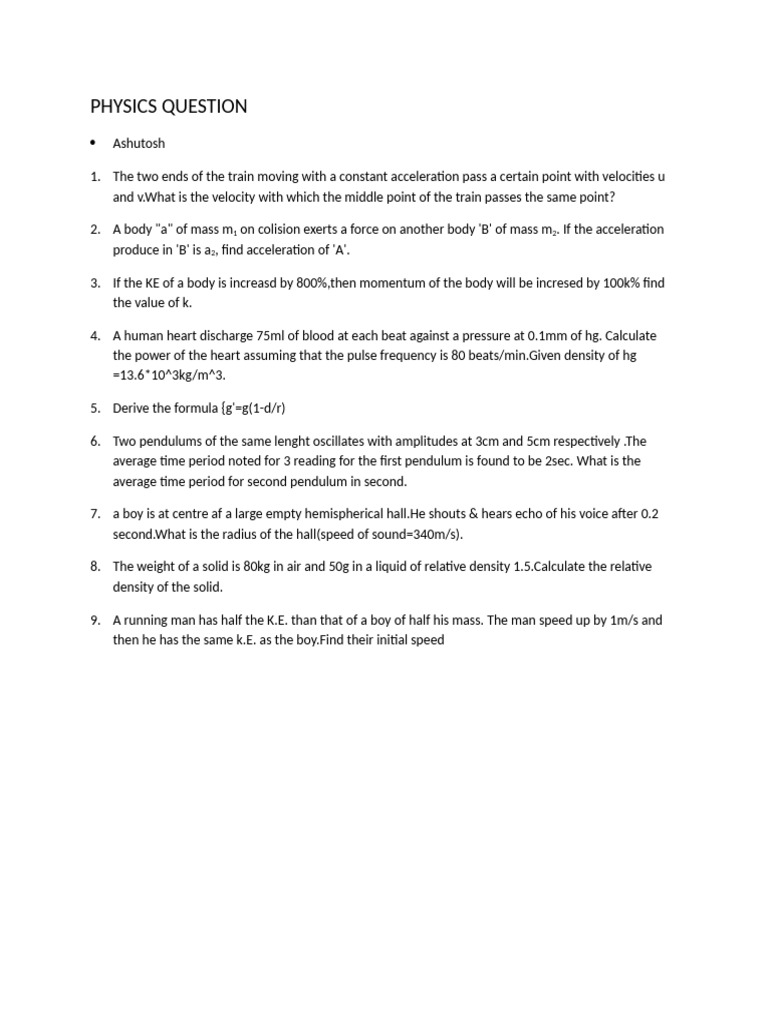 Physics Ashutosh | PDF