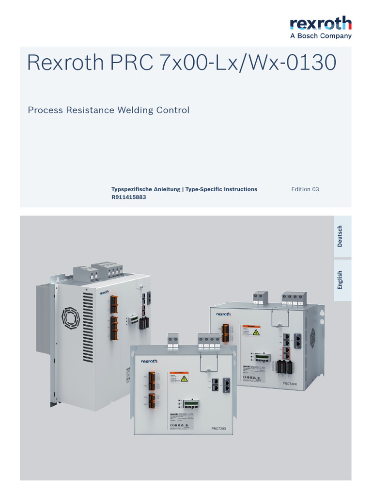 Rexroth PRC 7x00-Lx/Wx-0130: Process Resistance Welding Control | PDF