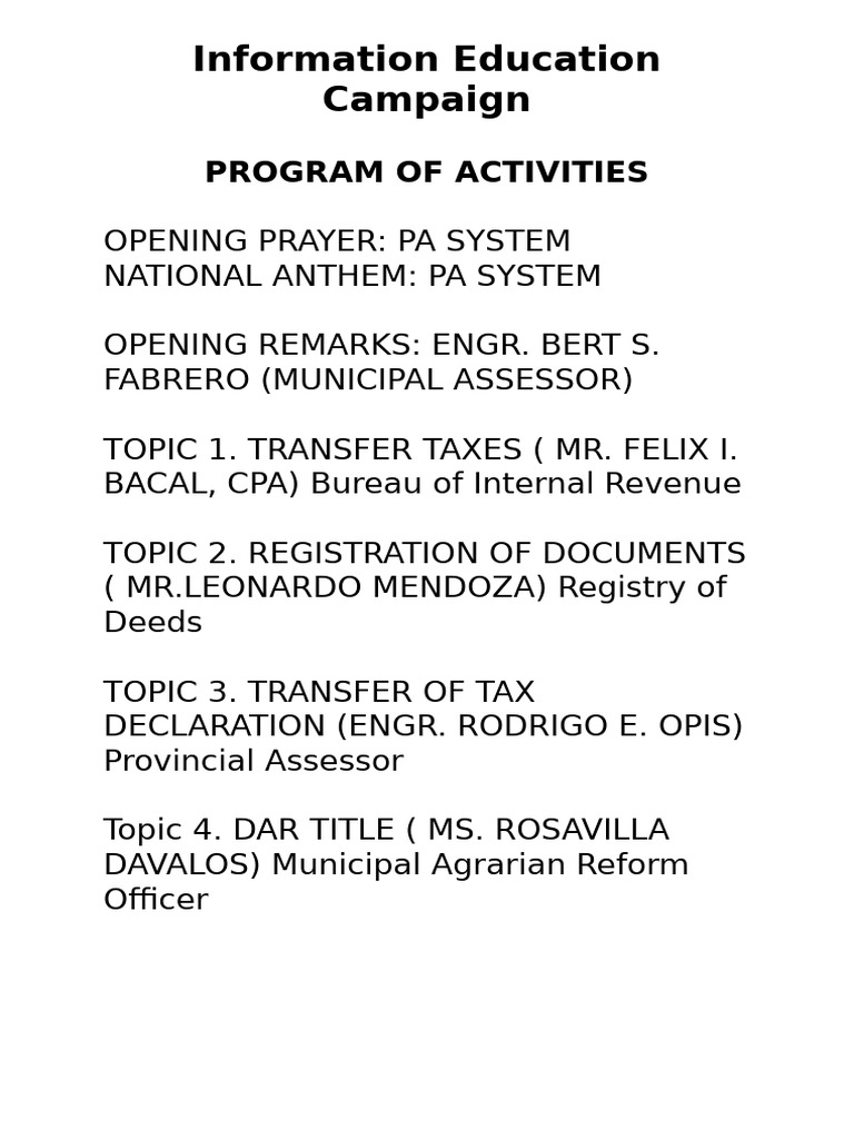 Information Education Campaign | PDF